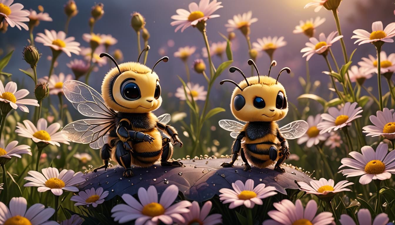 Adorable Baby Bees - AI Generated Artwork - NightCafe Creator