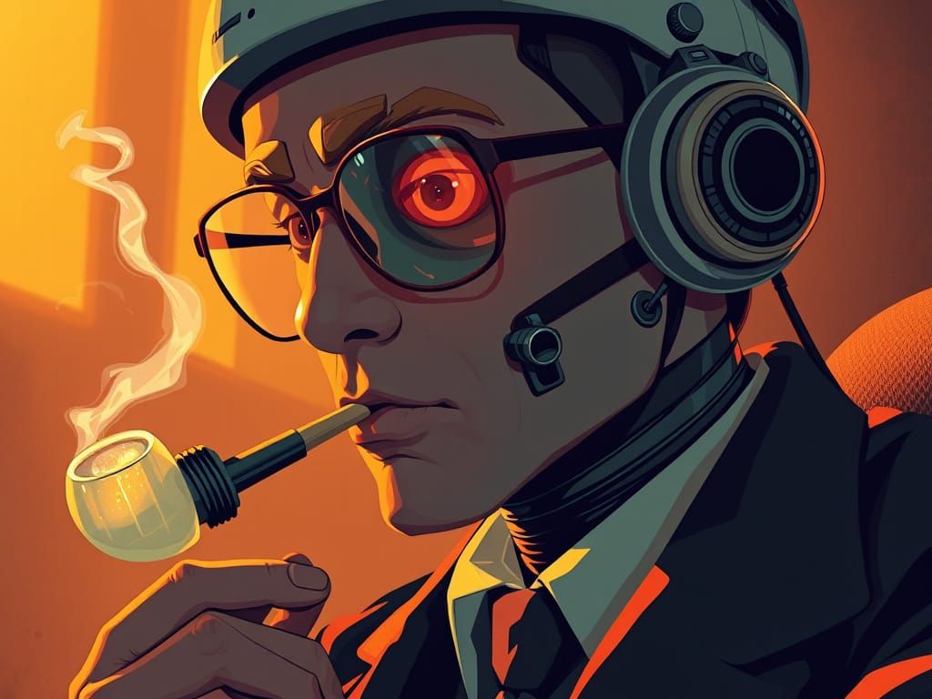 Synthetic Philosophy Teacher Half-human, half-computer, always smoking ...