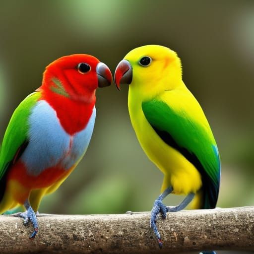 Two parrots kissing - AI Generated Artwork - NightCafe Creator