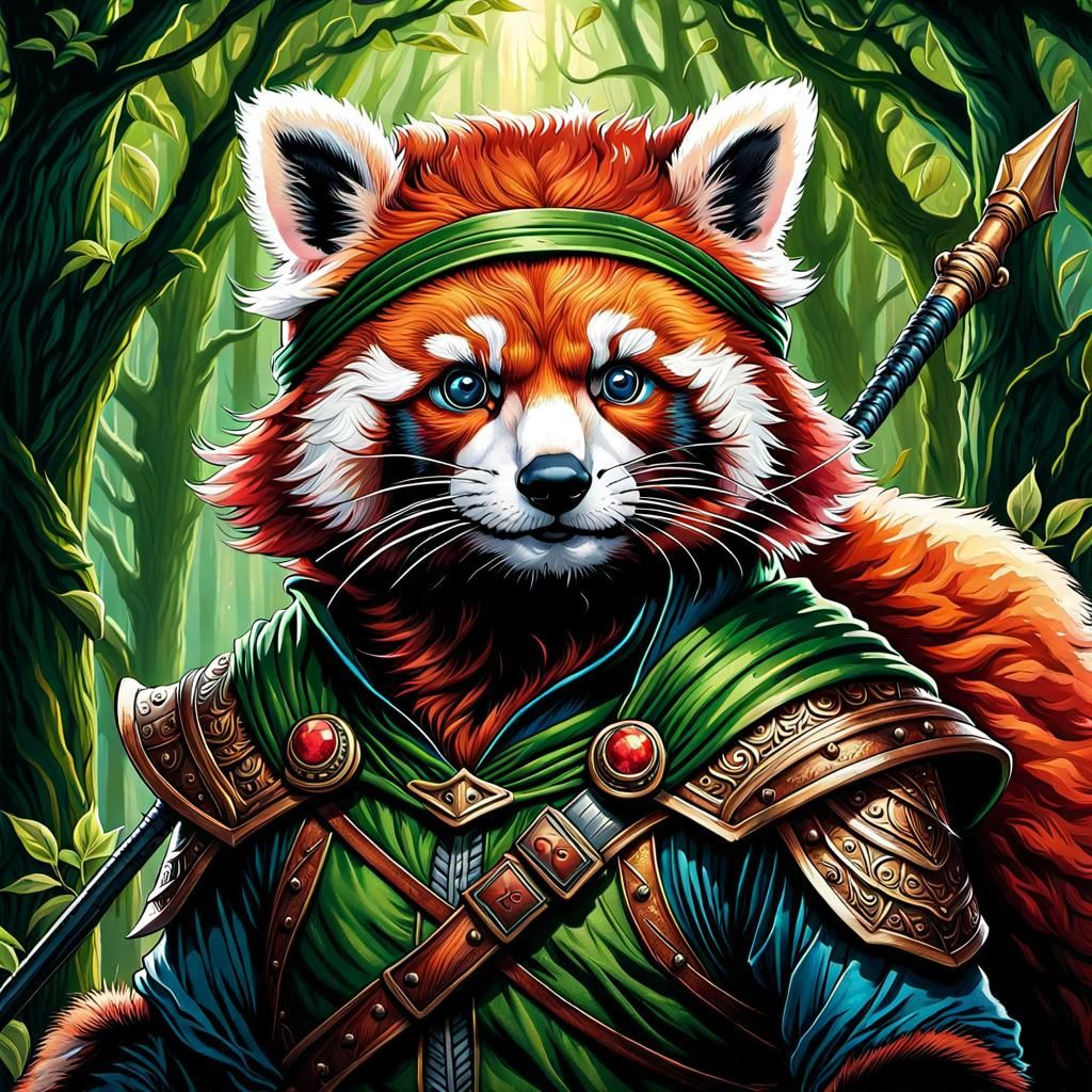 red panda as robin hood - AI Generated Artwork - NightCafe Creator