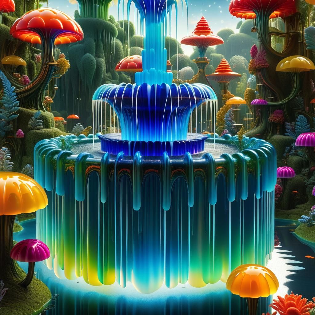 Jelly fountain - AI Generated Artwork - NightCafe Creator