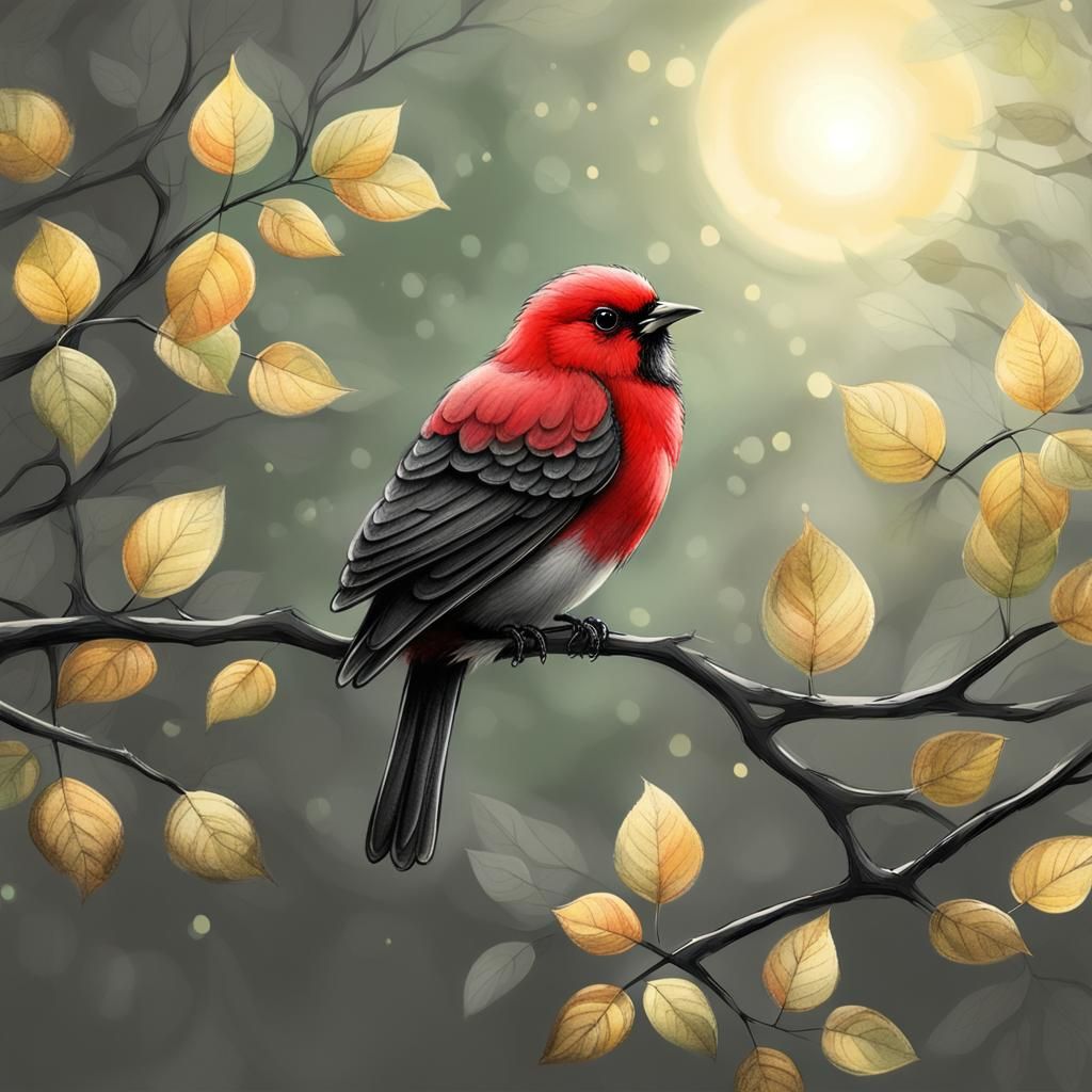Beautiful Little Chibi Red Bird - AI Generated Artwork - NightCafe Creator