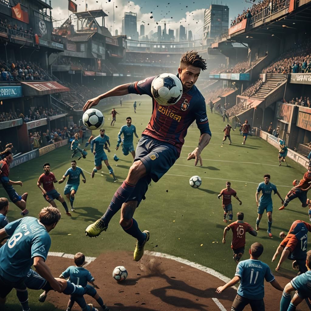 un mono jugando futbol - AI Generated Artwork - NightCafe Creator