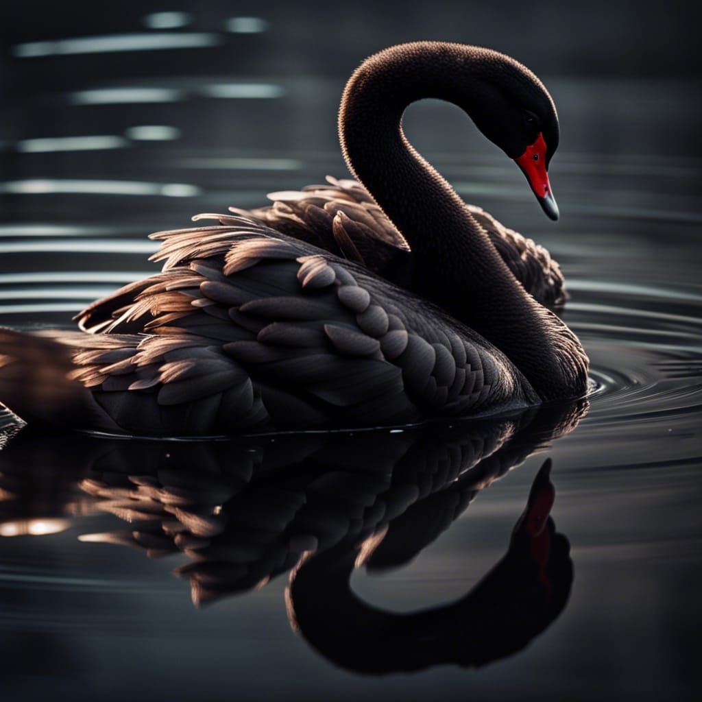 Jet Black Swan - AI Generated Artwork - NightCafe Creator