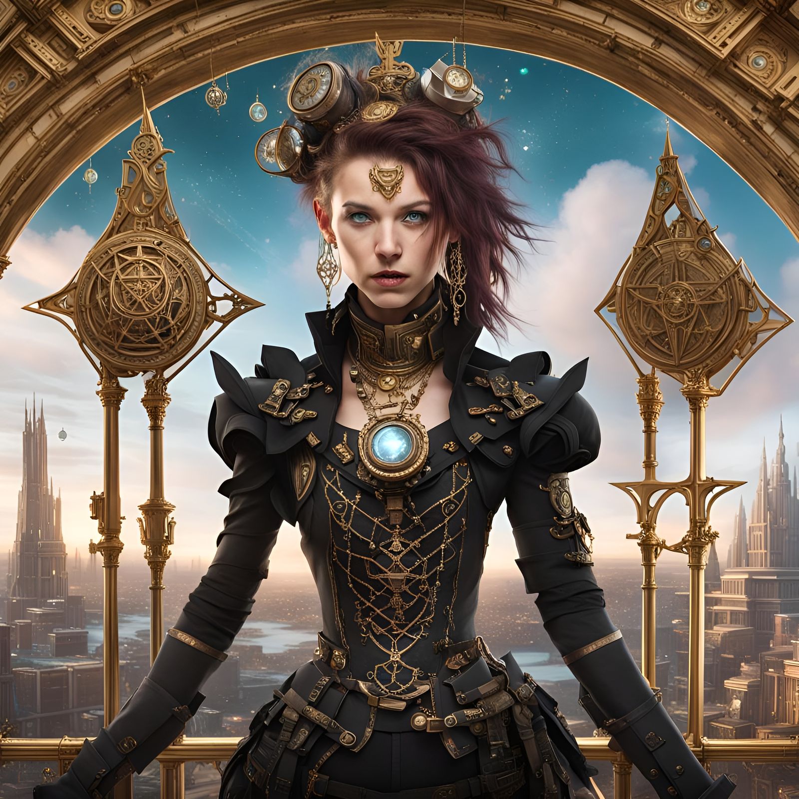 Aetherpunk Fashion Portrait (I) - AI Generated Artwork - NightCafe Creator