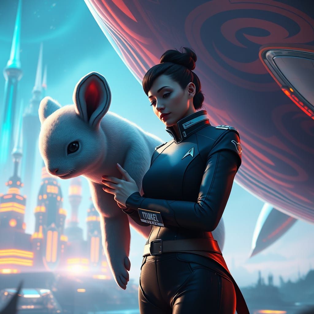 star trek woman a chinchilla x whale hybrid, pokemon-like creature Science is Democracy Chainer ...