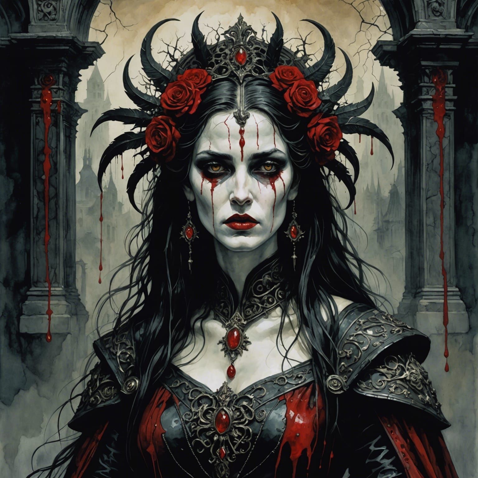 Neoclassical weeping blood Gerald Brom deep color academic art art Brut ...