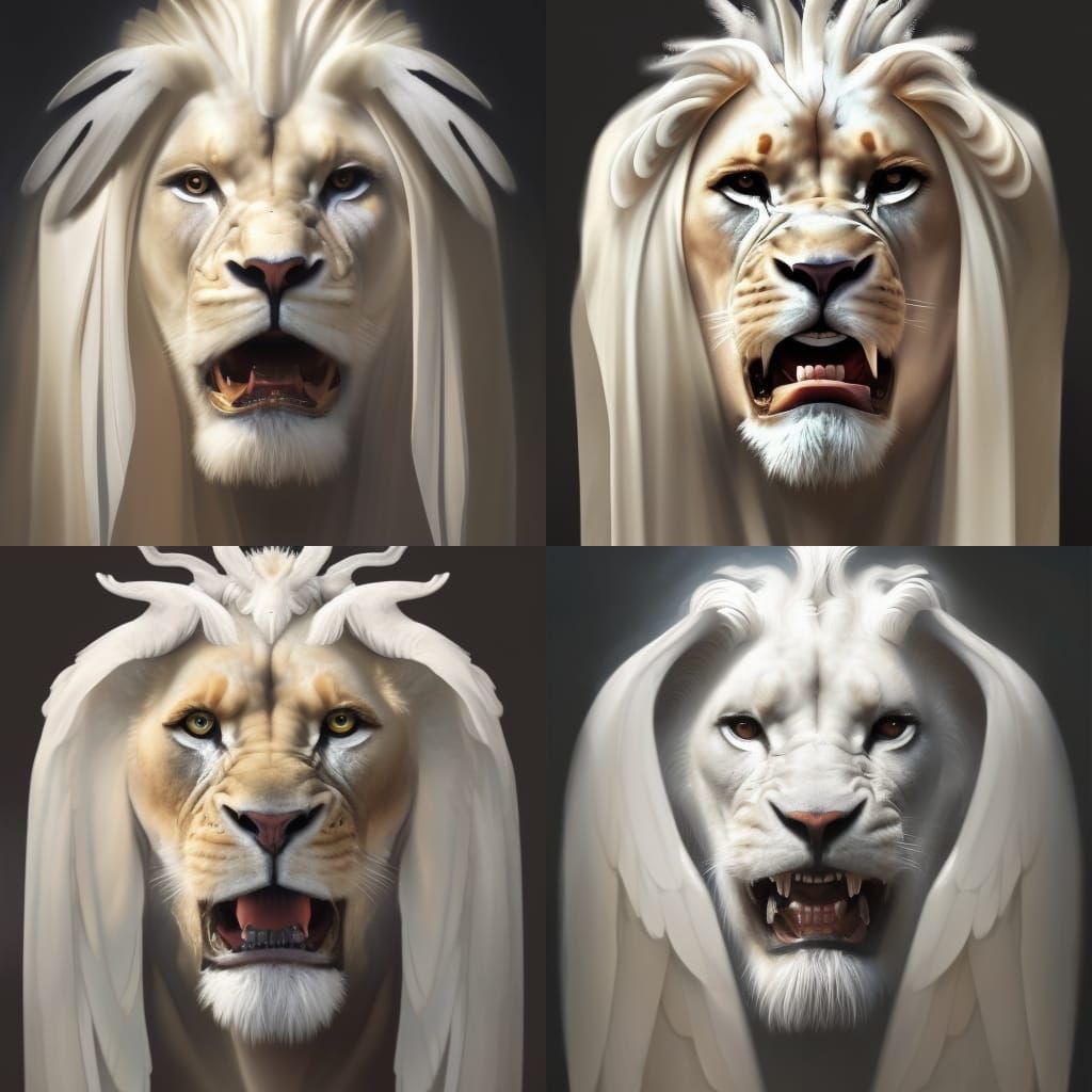Angelic Lion Creature - AI Generated Artwork - NightCafe Creator