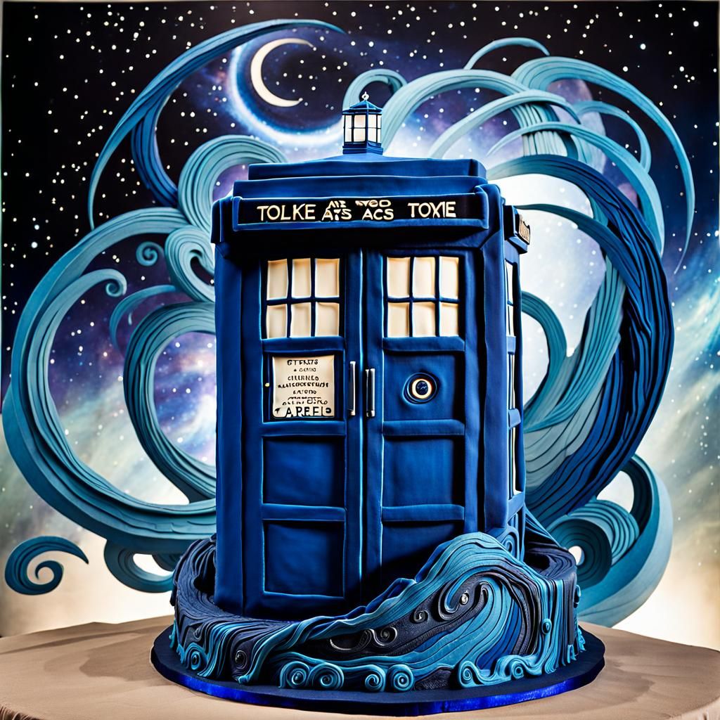 TARDIS Cake - AI Generated Artwork - NightCafe Creator