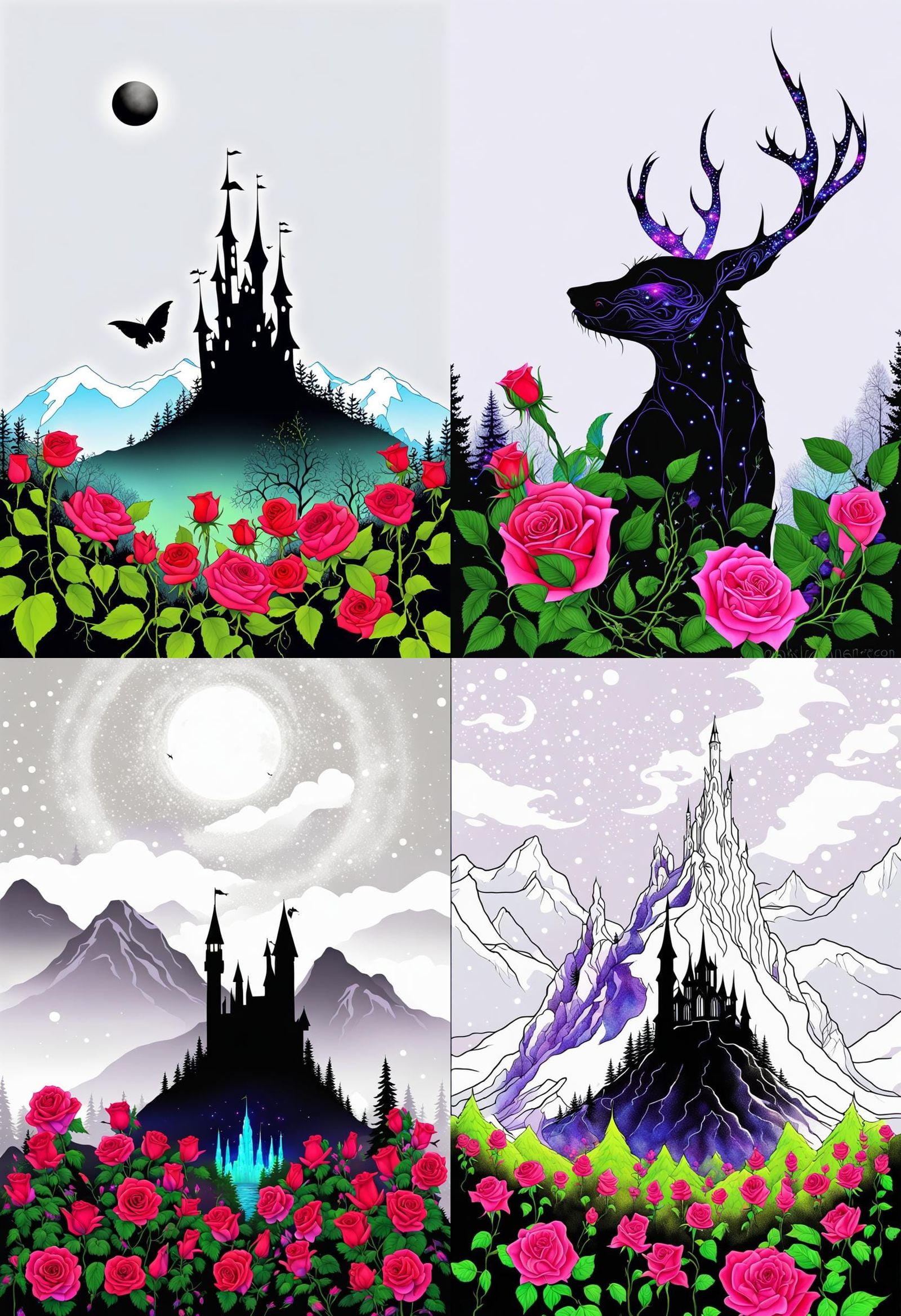 Dark faerie castle, white background - AI Generated Artwork - NightCafe ...