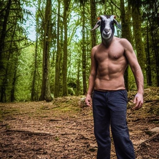 goat man in the forest - AI Generated Artwork - NightCafe Creator
