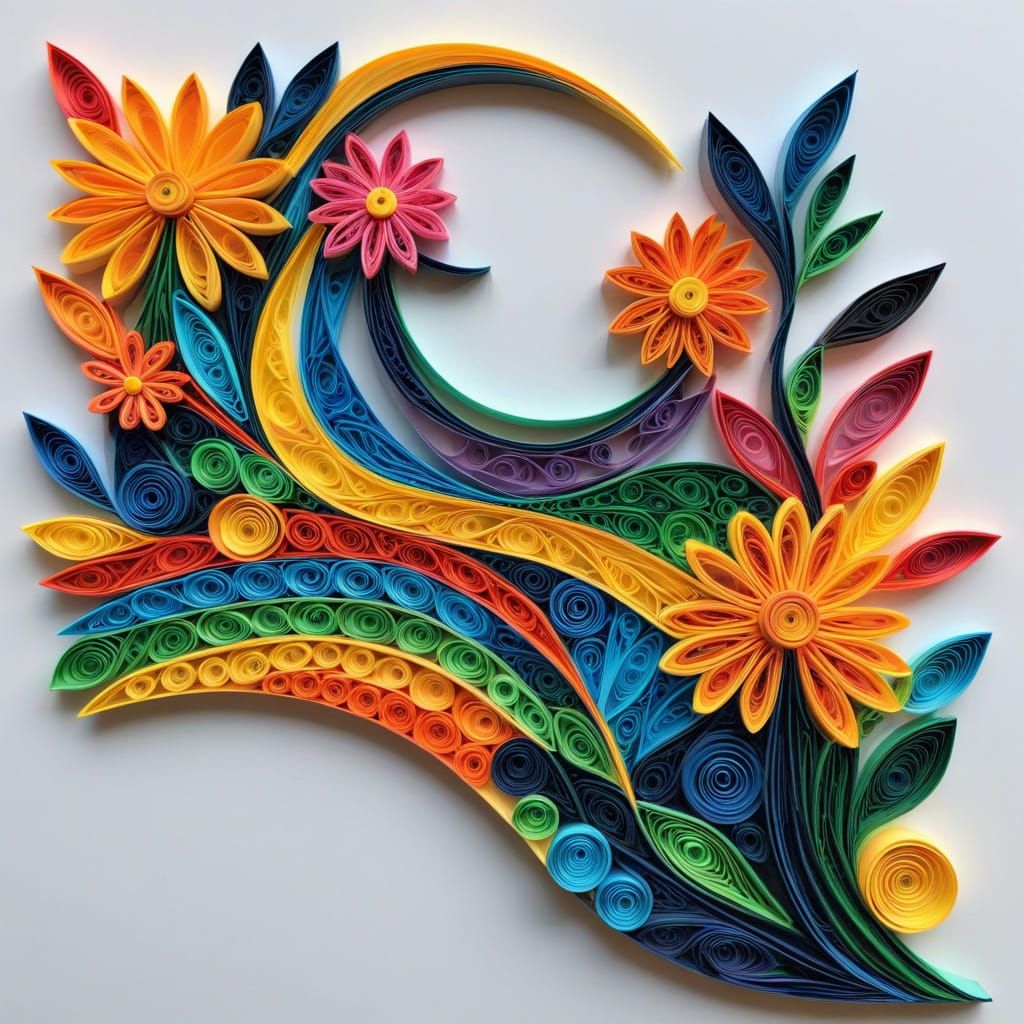 Vibrant Paper Quilling Abstract Art - AI Art