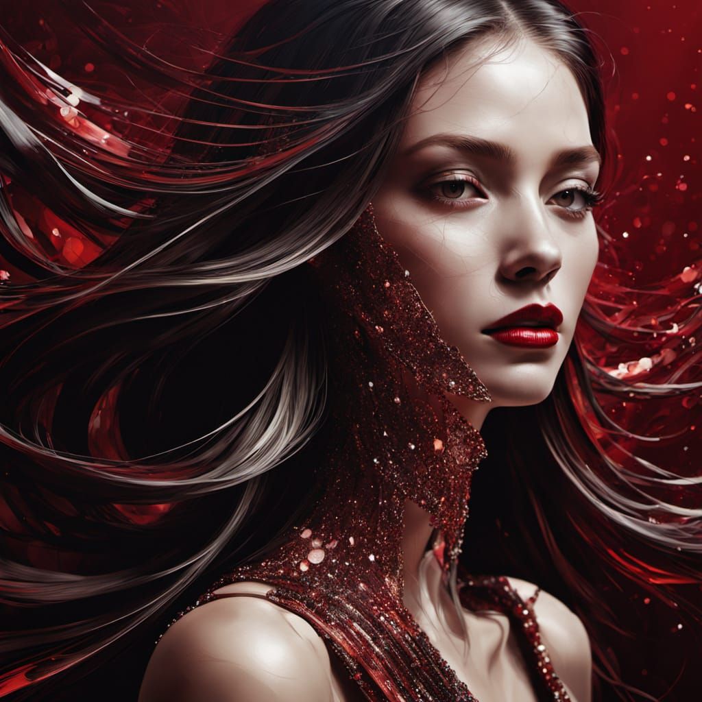 Elegant Hypermodernism Portrait with Shimmering Di... - AI Art