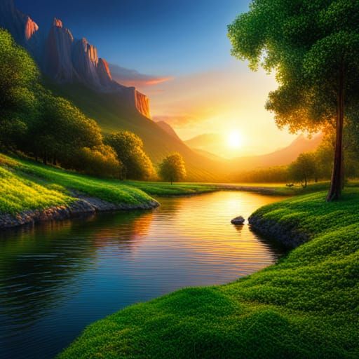 realistic sunset - AI Generated Artwork - NightCafe Creator