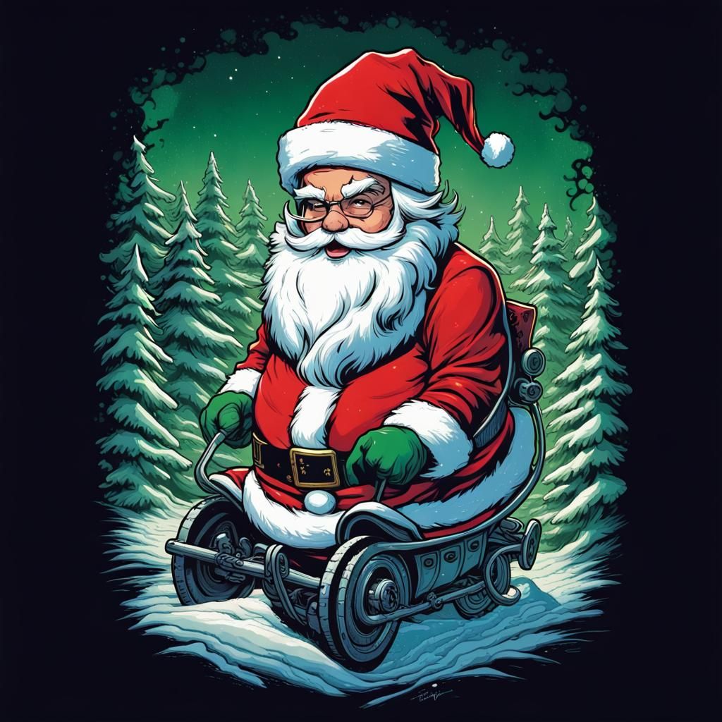 Tshirt grincdesign : santa ride tank - AI Generated Artwork - NightCafe ...