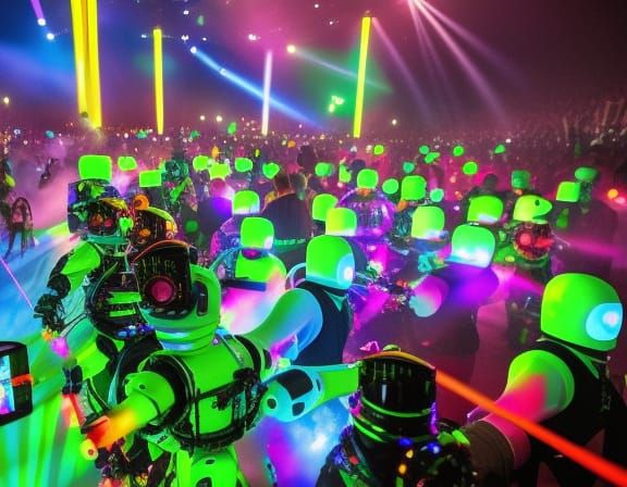 robot rave no humans allowed - AI Generated Artwork - NightCafe Creator