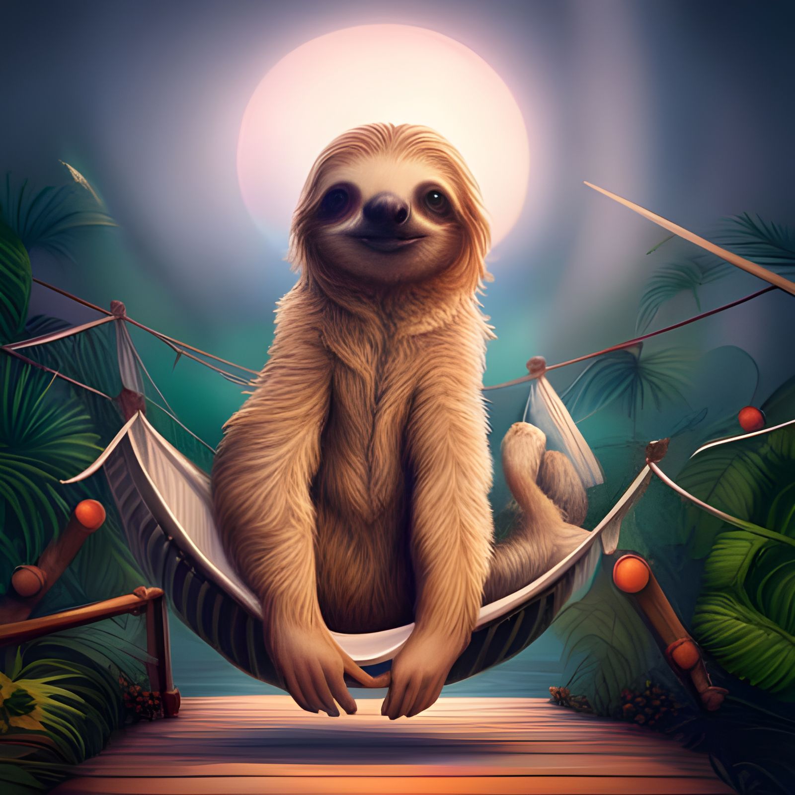 Sloth Hammock - AI Generated Artwork - NightCafe Creator