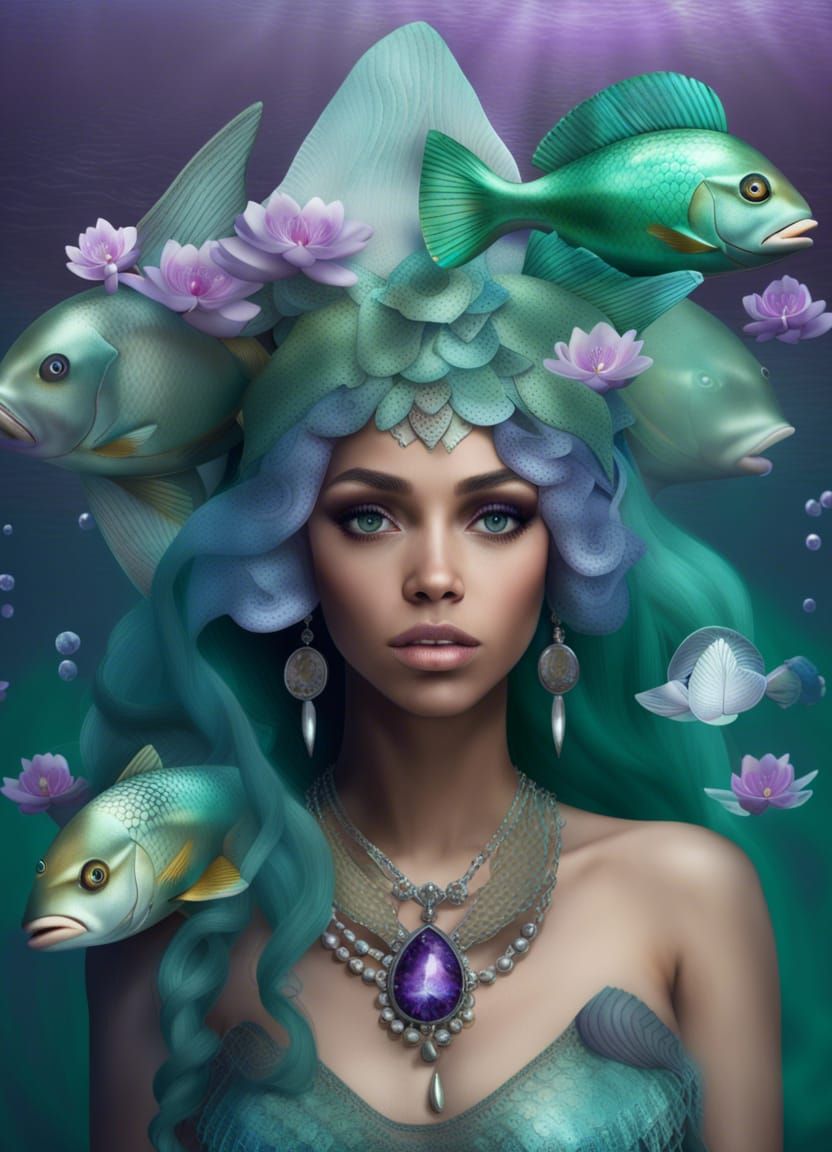 Goddess Pisces - Zodiac Receptivity - AI Generated Artwork - NightCafe ...