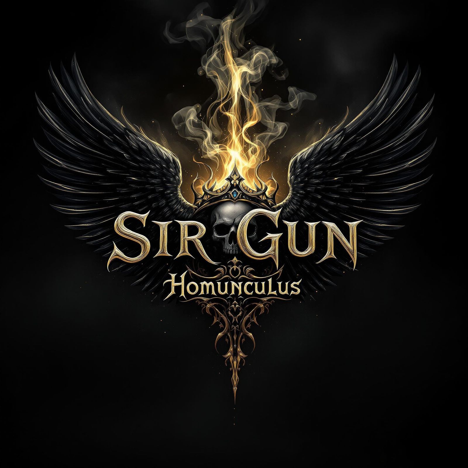 Sir Gun Homunculus Logo in Dark Fantasy Style - AI Art