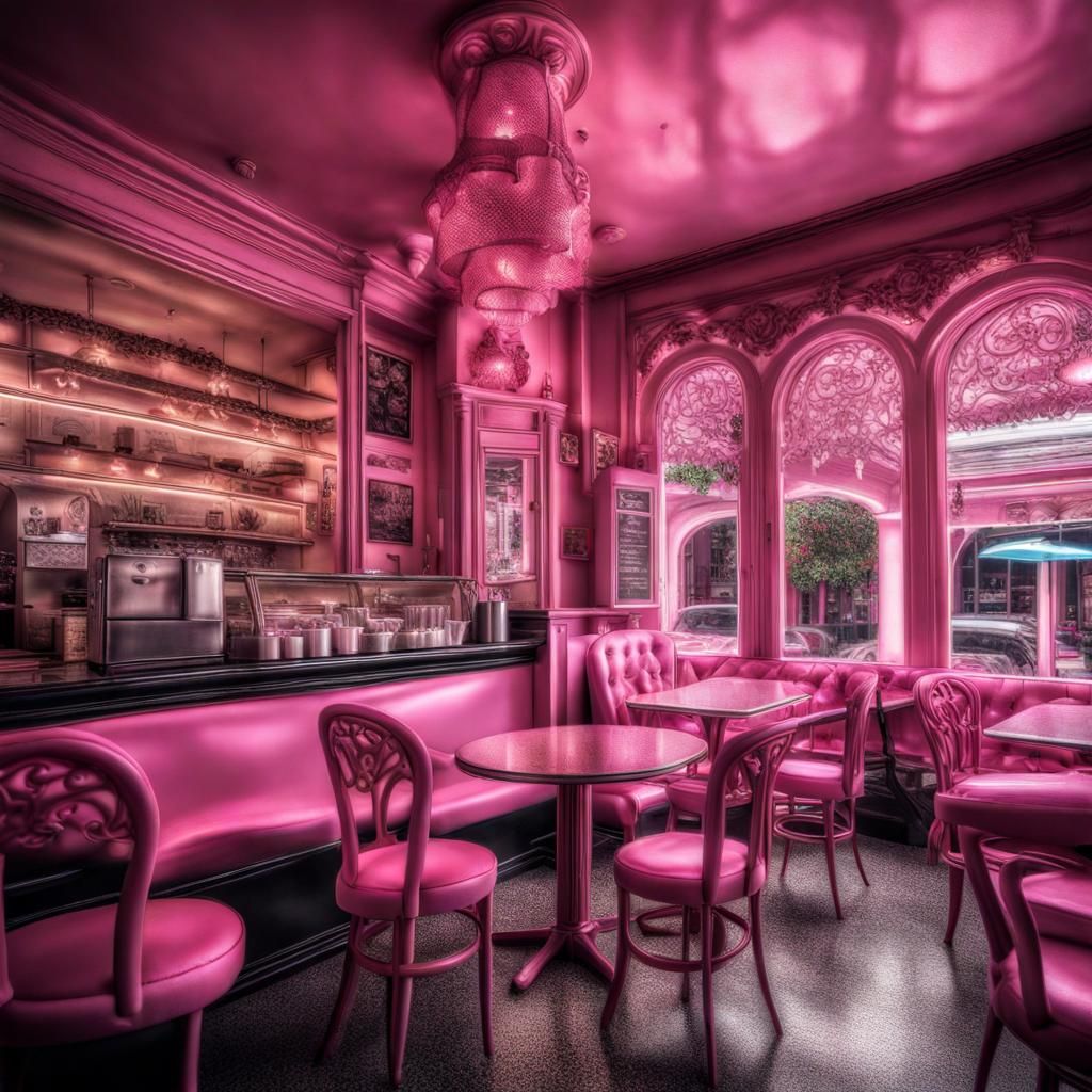 pink cafe - AI Generated Artwork - NightCafe Creator