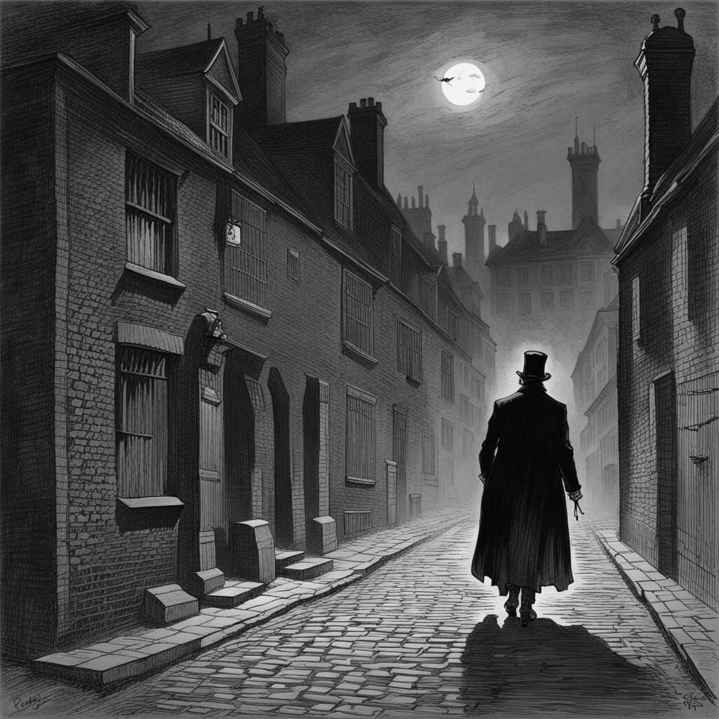 Jack the Ripper's ghost strolling through the empty cobblestone streets at night. - Daily ...