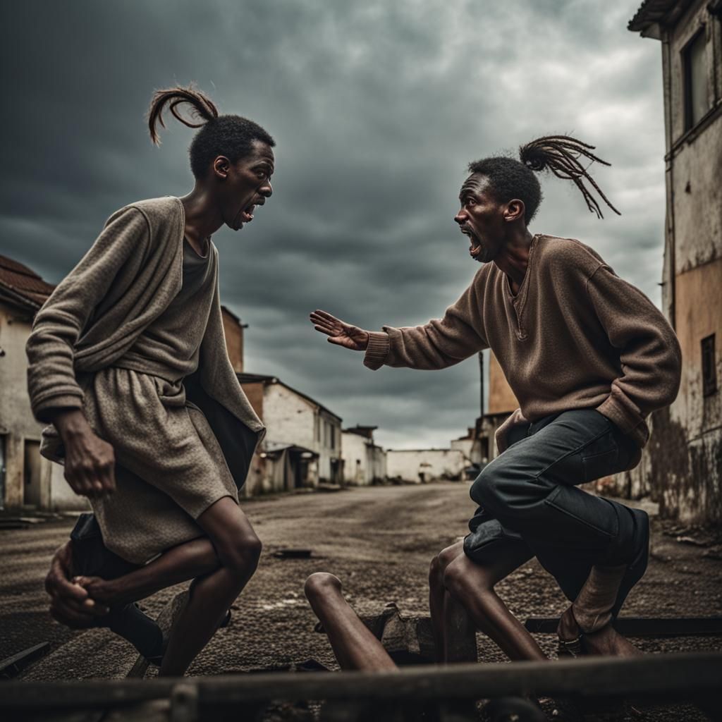 two friends arguing - AI Generated Artwork - NightCafe Creator