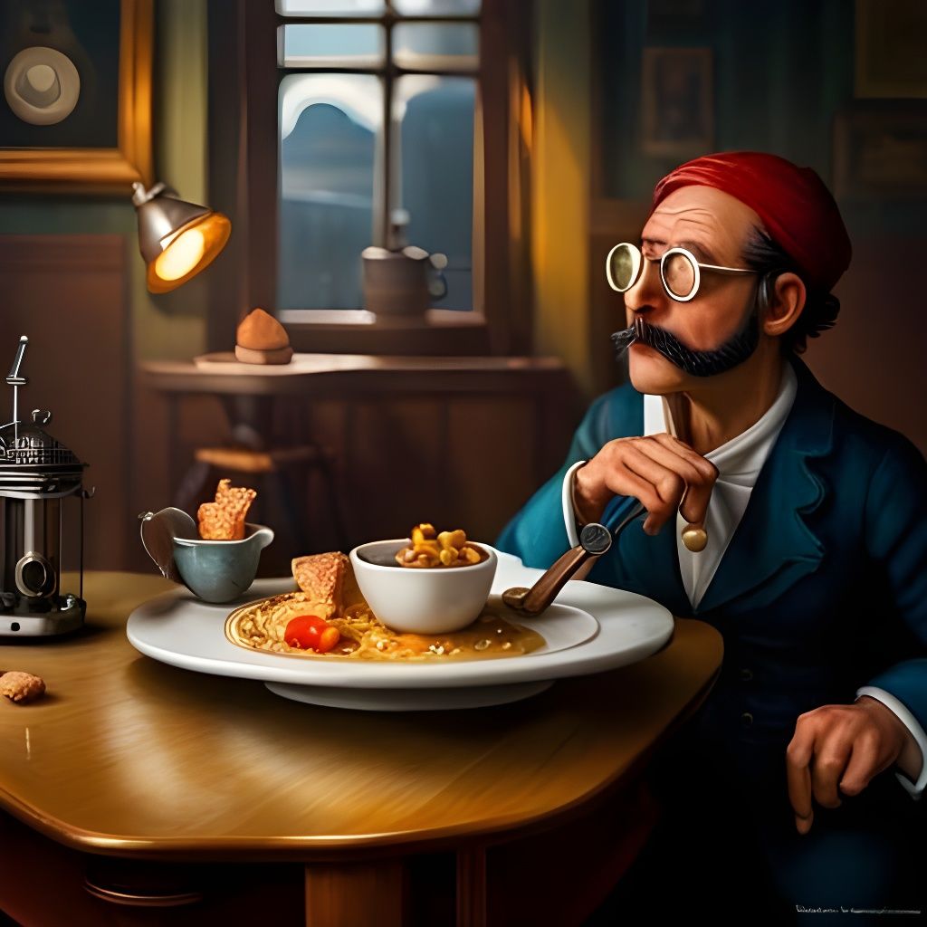 Dining Alone - AI Generated Artwork - NightCafe Creator