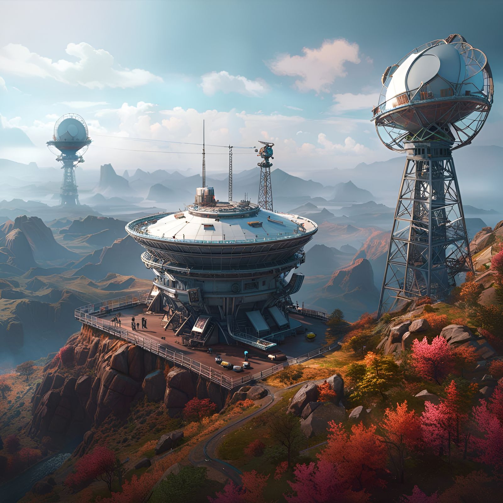 Big modern radar station and telescope - AI Generated Artwork ...