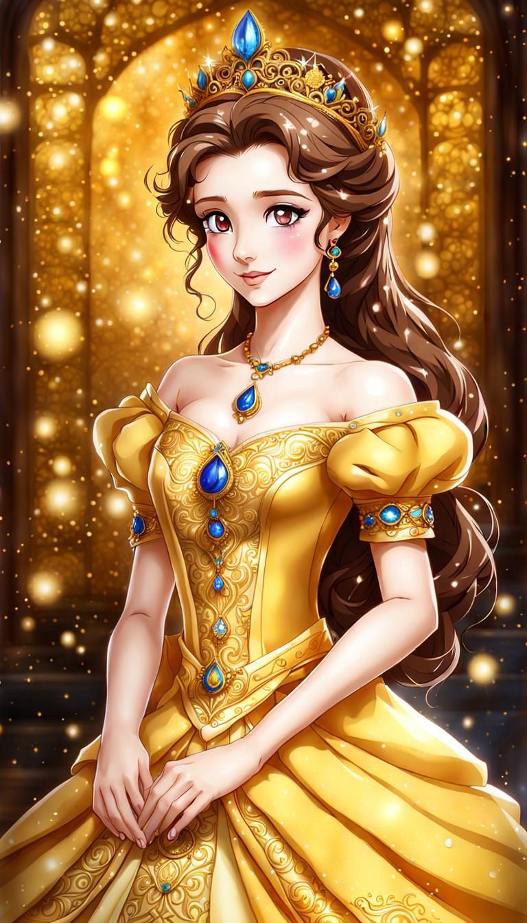 Hg:Golden::Masterpiece_as_a_portrait:: "Anime Princess Belle an ...