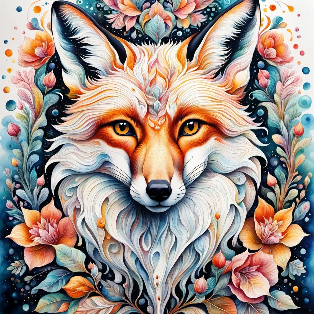 Fox in Ink Style - AI Generated Artwork - NightCafe Creator