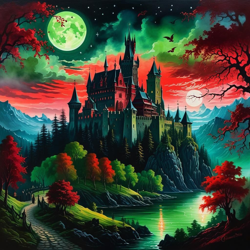 Dracula's castle :: cinematic 16k resolution masterpiece illustration ...