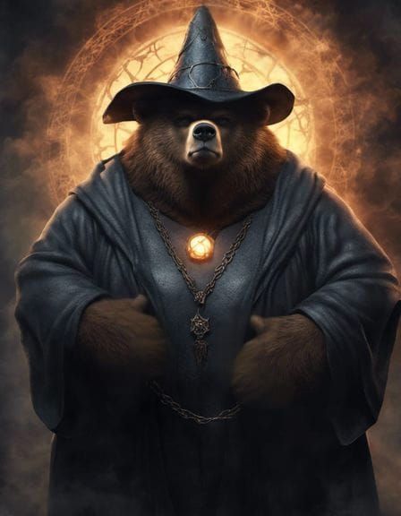 Huge Ominous Bear Wizard Dark Mage - AI Generated Artwork - NightCafe ...