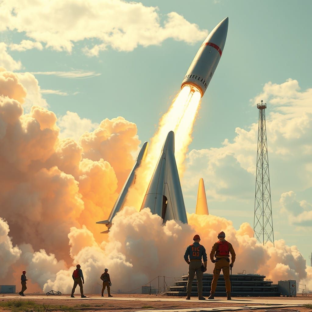 Thunderbirds Are Go Zero-XL Launch - Sleek Futuristic Rocket...