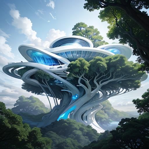 Zaha hadid tree house - AI Generated Artwork - NightCafe Creator