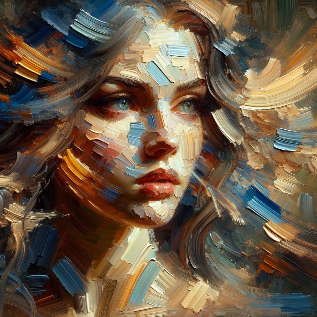 Scene that capture the energy and movement of the artist's brush, with ...