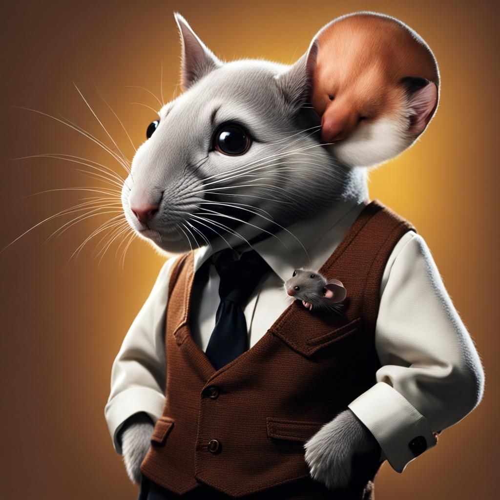 Leonard with Mouse Companion - AI Art