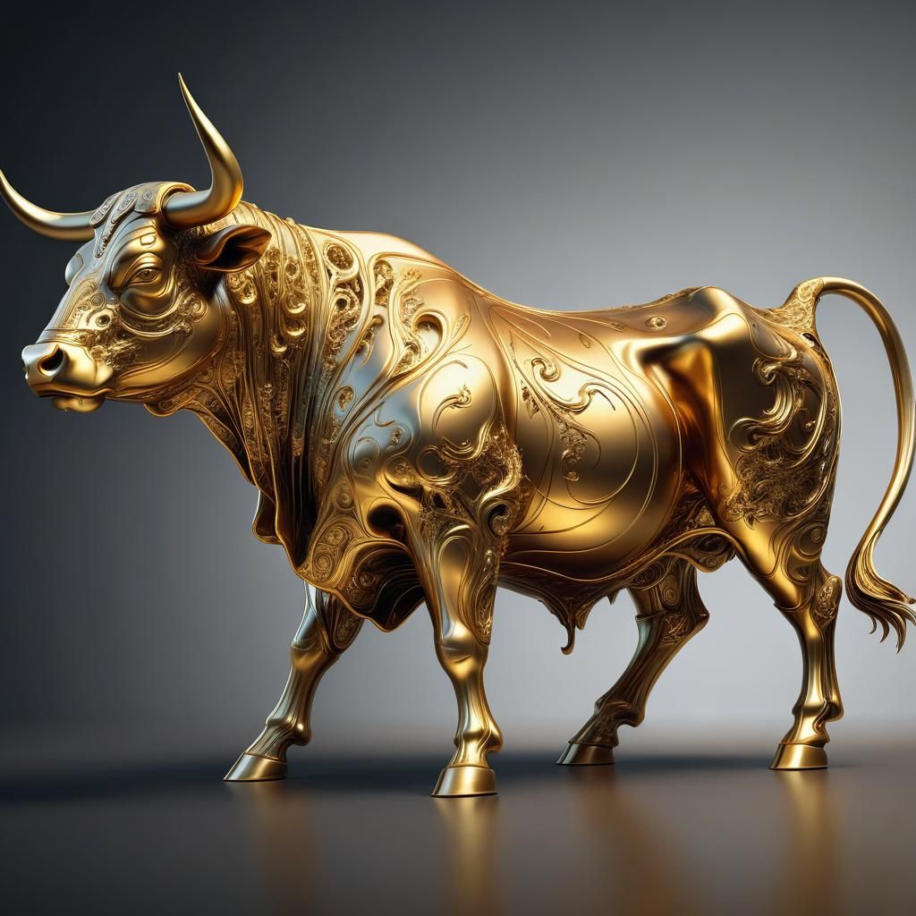 Golden bull statue - AI Generated Artwork - NightCafe Creator