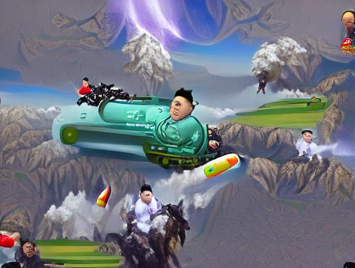 Kim Jong Un riding a nuclear missile - AI Generated Artwork - NightCafe ...