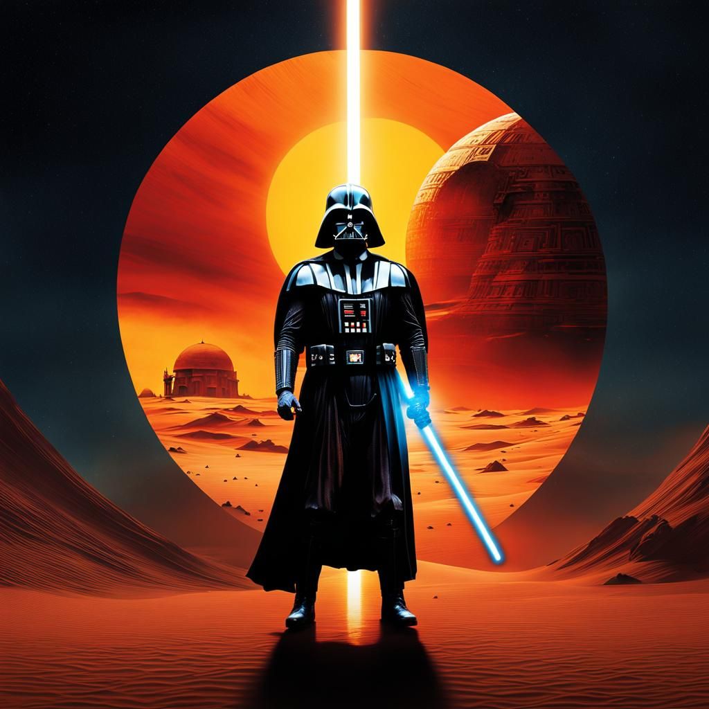 Vader on Tatooine with his mind on Mustafar - AI Generated Artwork ...