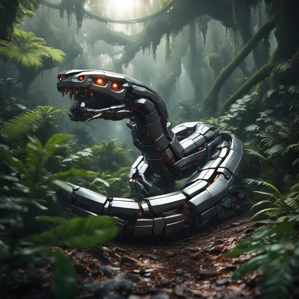 Mecha Snake - AI Generated Artwork - NightCafe Creator