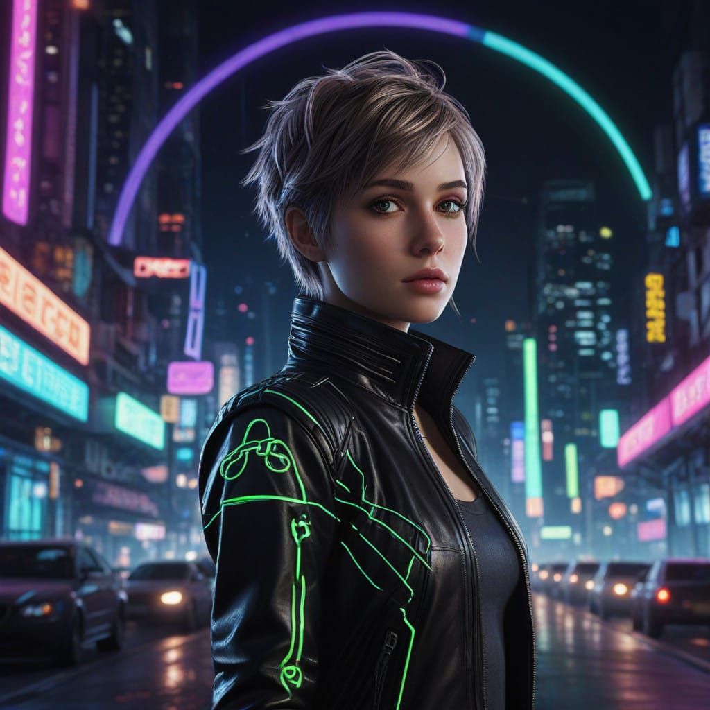 Cyberpunk Tinker Bell - Futuristic Tinker Bell in Neon Cyber...