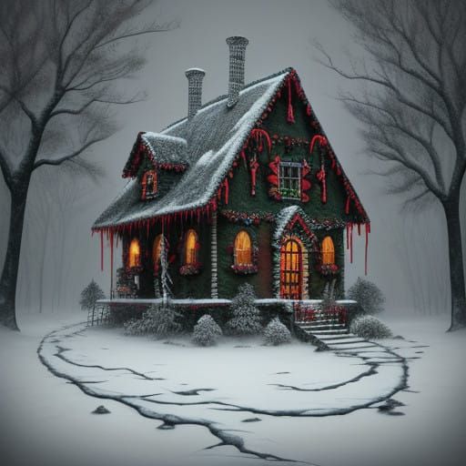 Masterpiece of Horror, alcohol ink painting A fantastically detailed ...