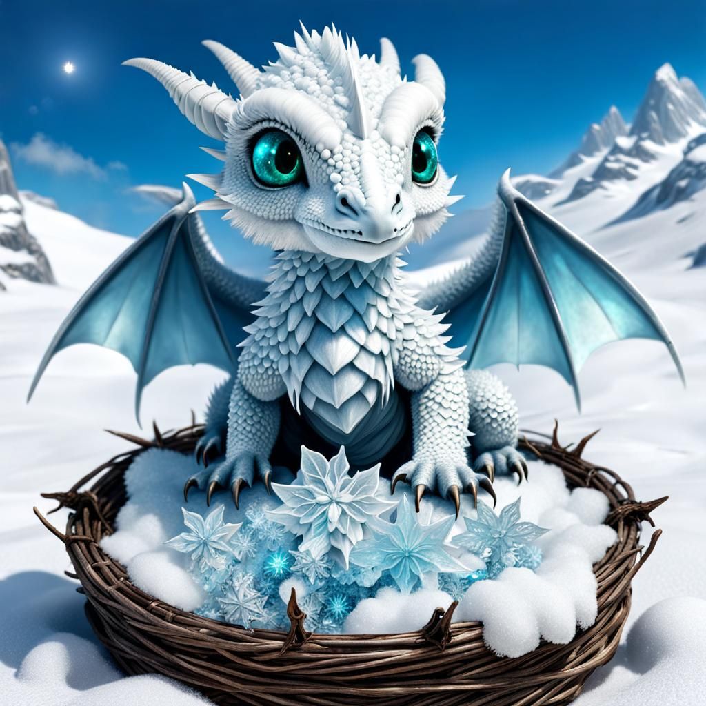 Baby Ice Dragon - AI Generated Artwork - NightCafe Creator