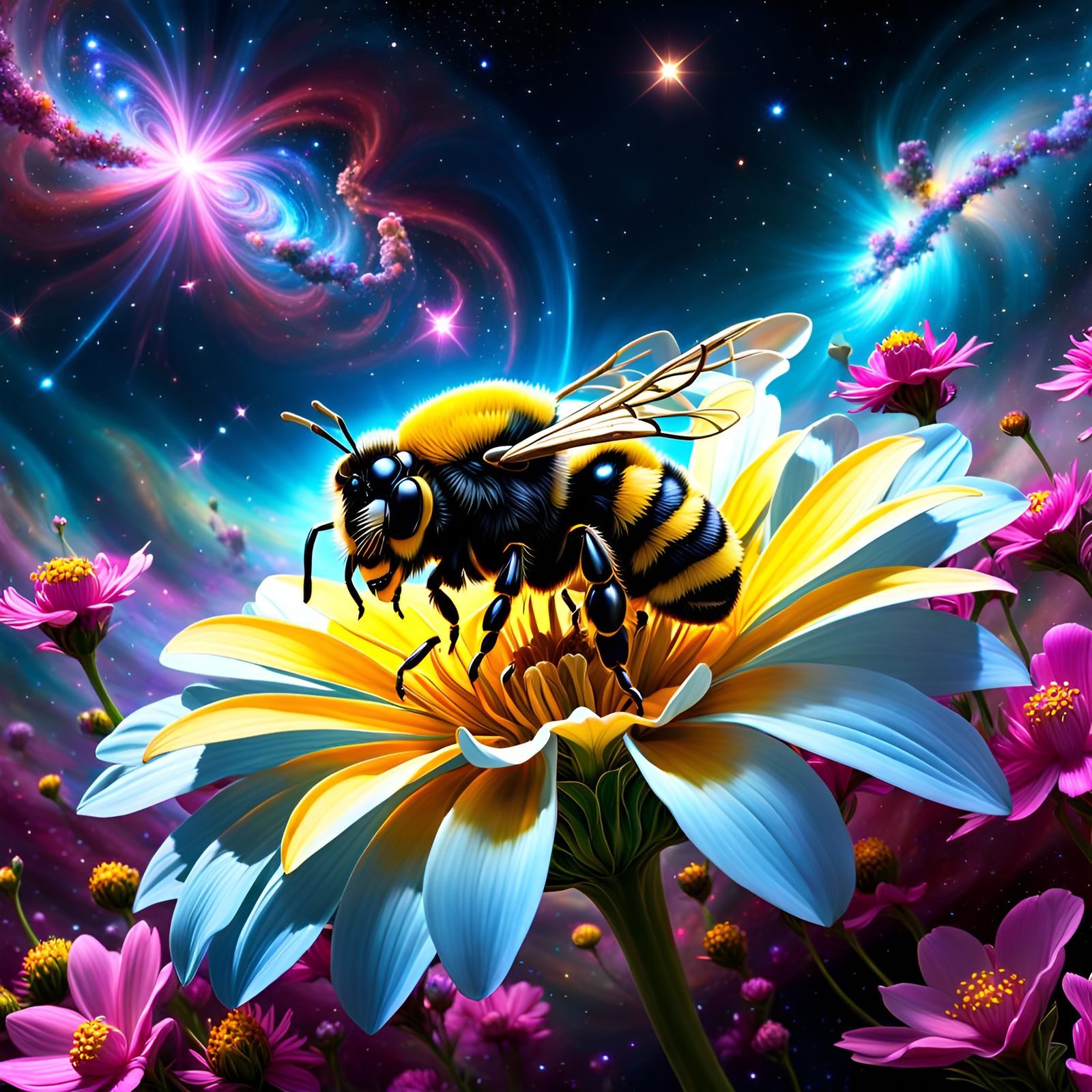Intergalactic Pollinator 🐝 - AI Generated Artwork - NightCafe Creator