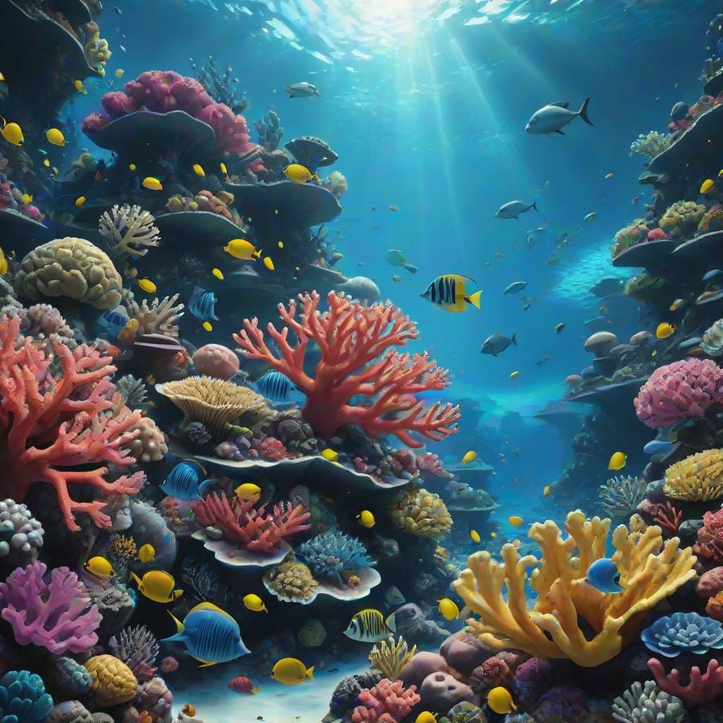 Coral reef sea life - Dramatic Coral Reef Scene in Epic Cine...