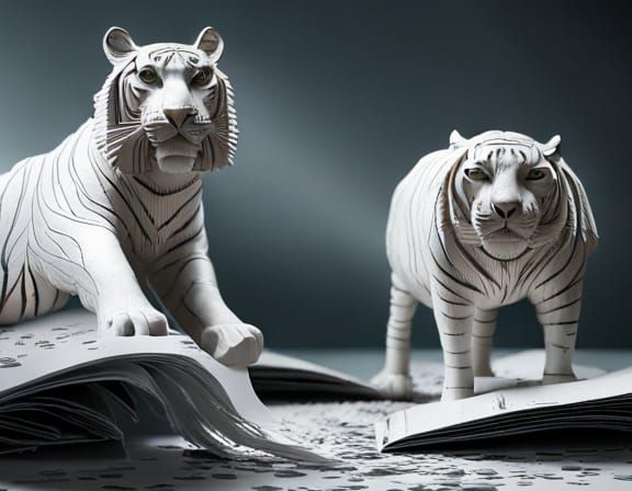 Paper Tigers & The Books They Were Made From - AI Generated Artwork ...