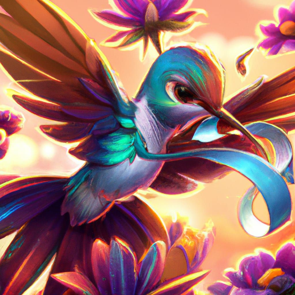 Shimmering Hummingbird II - AI Generated Artwork - NightCafe Creator