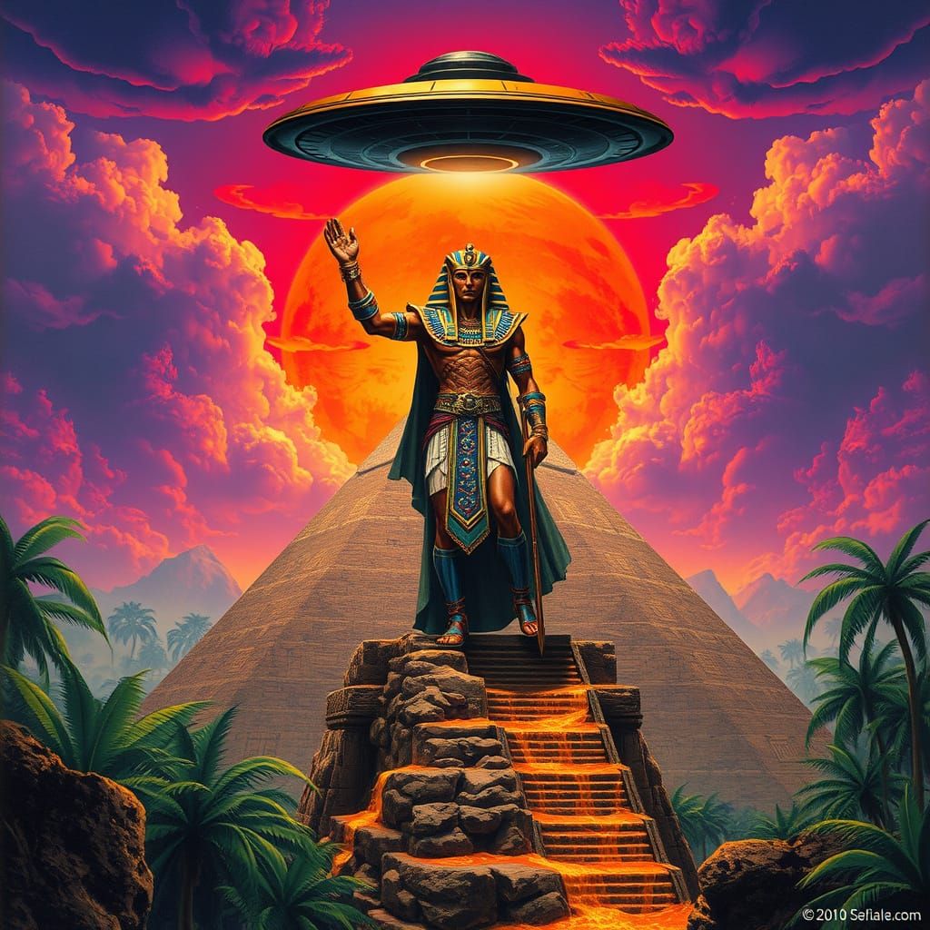 Here’s a more concise version: *"A warrior in Egyptian chromatic armor ...