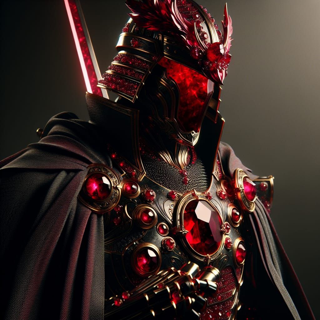 "Ruby Samurai" - AI Generated Artwork - NightCafe Creator