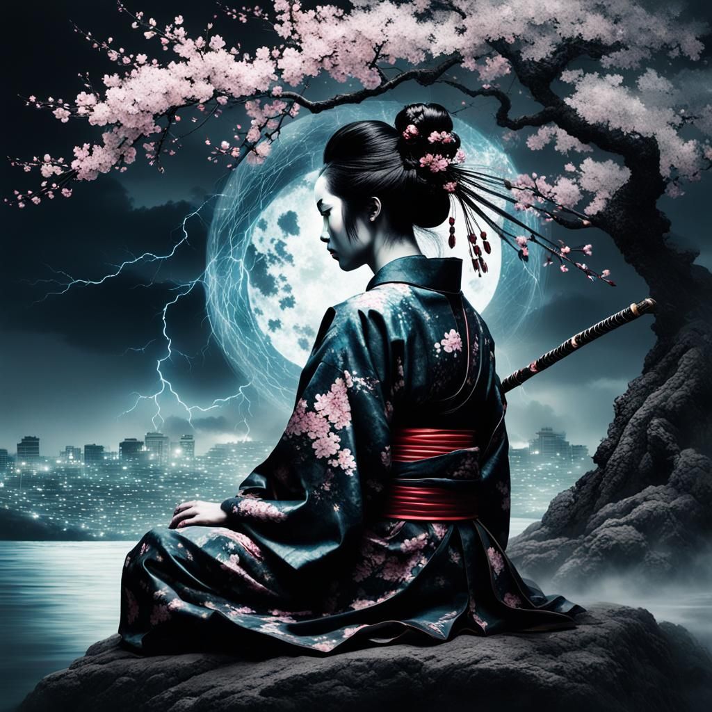 Masterpiece Monday ( Samurai Geisha sitting under Cherryblossomtree ...